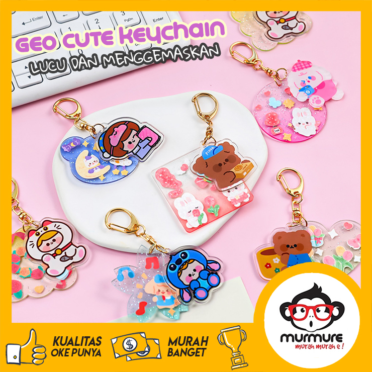 Jual MURMURE | GANTUNGAN KUNCI LUCU AKRILIK BISA DITEMPELI STICKER ...
