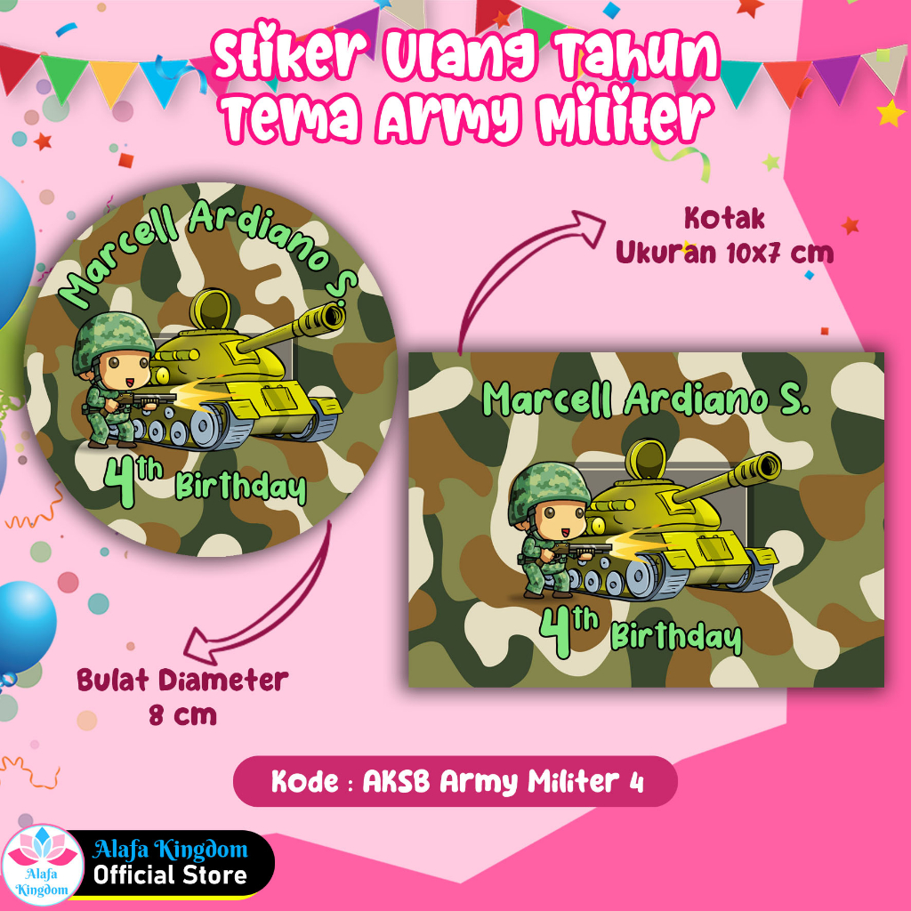 Jual [alafakingdom] Stiker Ulang Tahun Ultah Birtdhday Tema Army ...