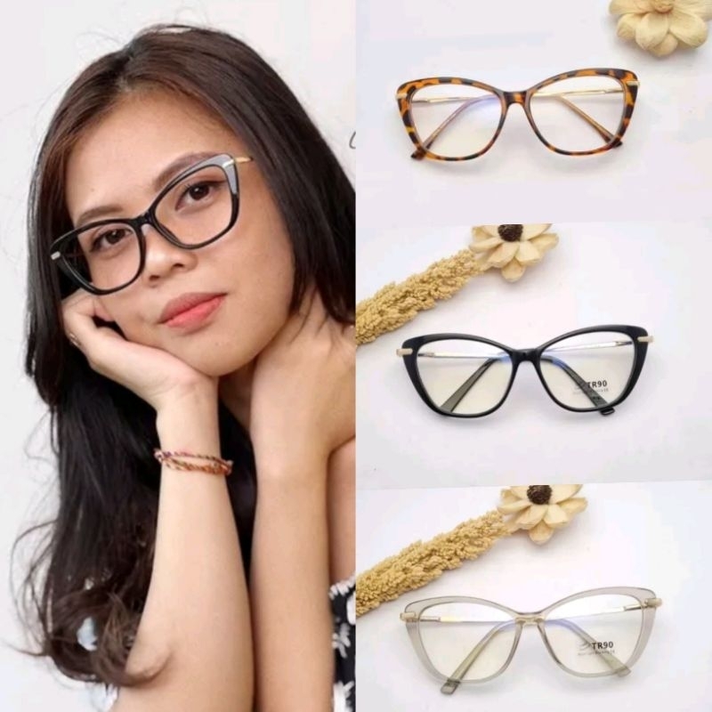 Jual KACAMATA FRAME WANITA 9012 paket lensa anti radiasi blueray dan ...