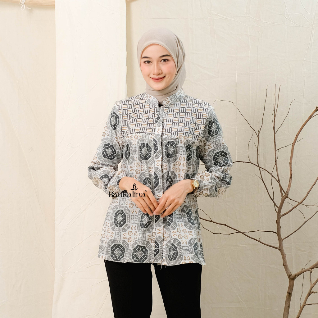 Jual Baju Batik Wanita Modern Atasan Blouse Batik Kerja Kantor Wanita ...