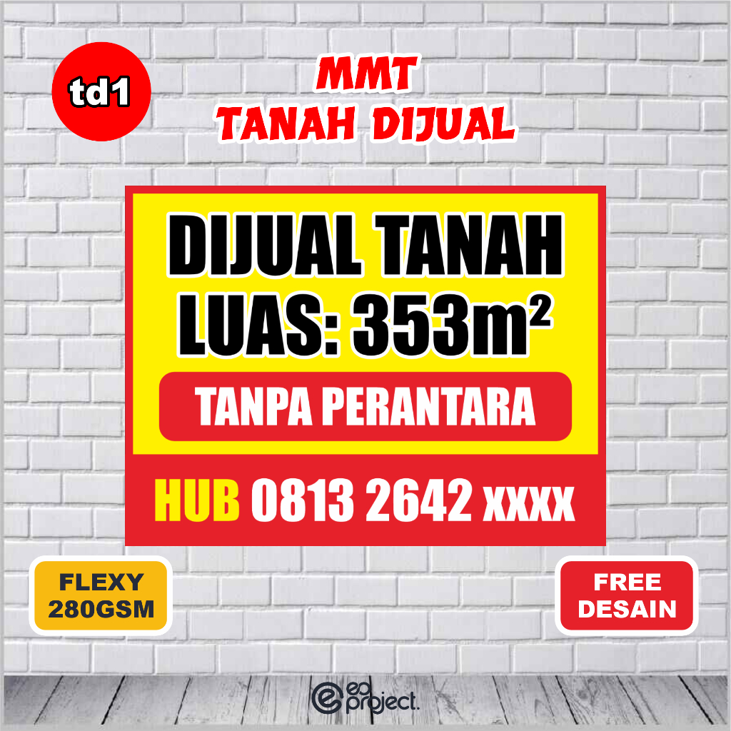 Jual Cetak MMT / Banner / Spanduk / Backdrop Tanah Dijual dan Rumah Dijual eoproject | Shopee ...