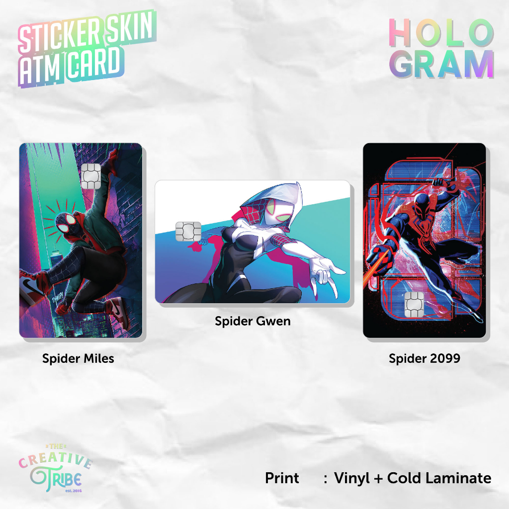 Jual Sticker Skin Card HOLOGRAM Spider Man - Vinyl ATM Debit Credit ...