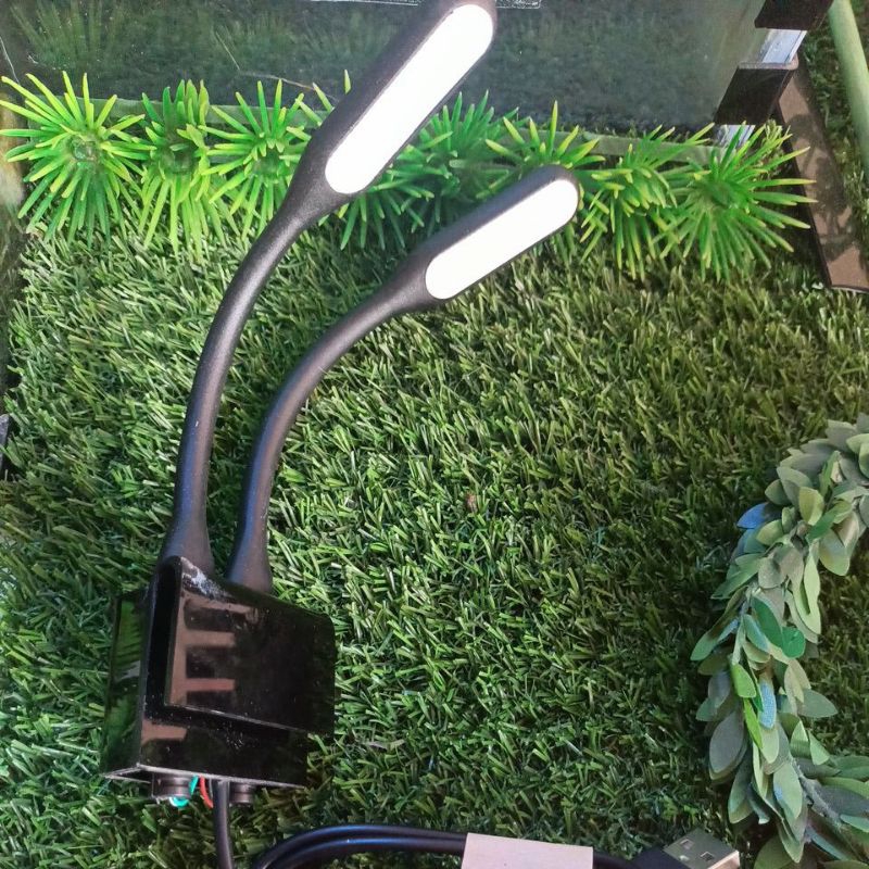 Jual Lampu hias aquarium 2 lampu led usb/soliter cupang/aquarium mini ...
