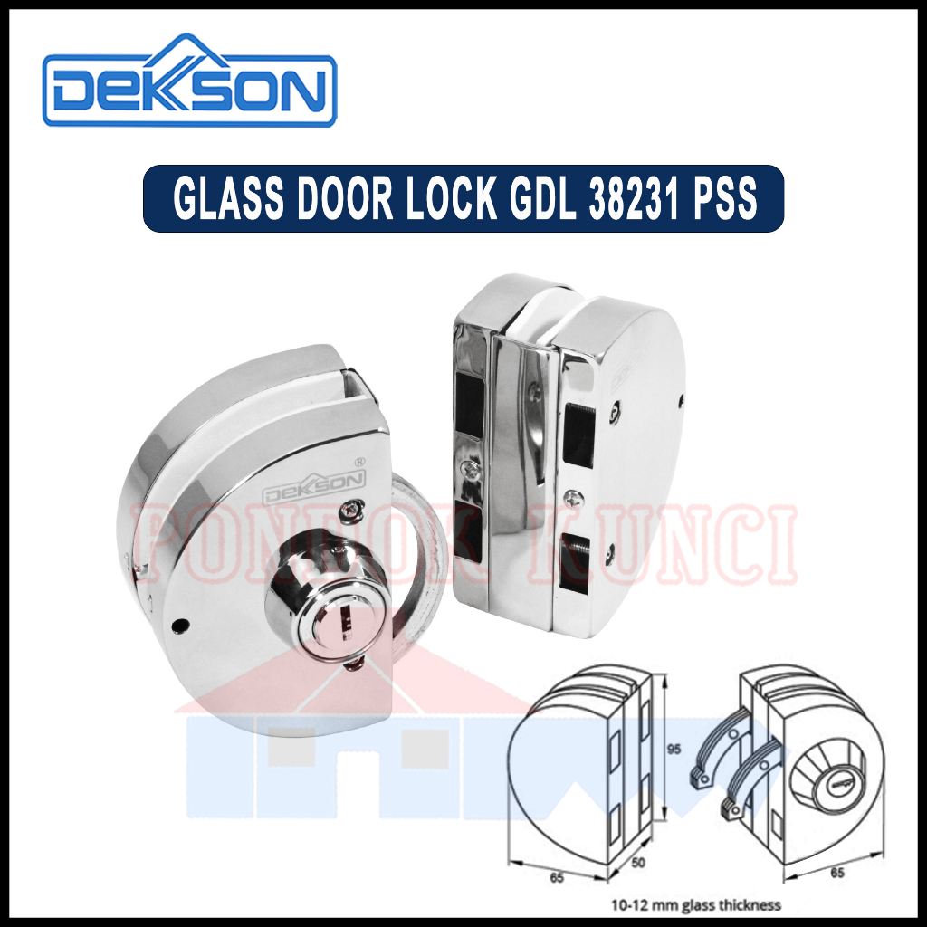 Jual Kunci Pintu Kaca Ke Kaca Dekkson GLASS DOOR LOCK GDL 38231 PSS Dekson | Shopee Indonesia