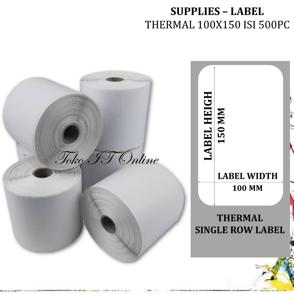 Jual Label Stiker Thermal 100x150 mm 10x15cm 500pcs Stiker Label ...