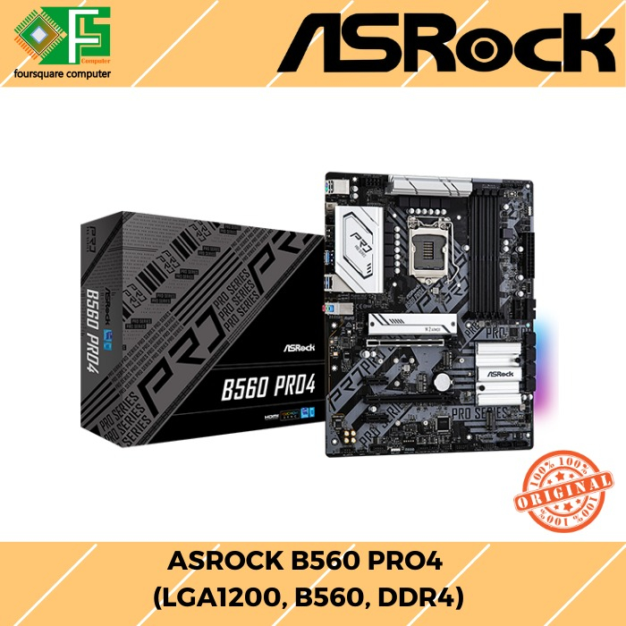 Jual Motherboard Asrock B560 Pro4 | LGA 1200 Support Gen 10 & 11 ...