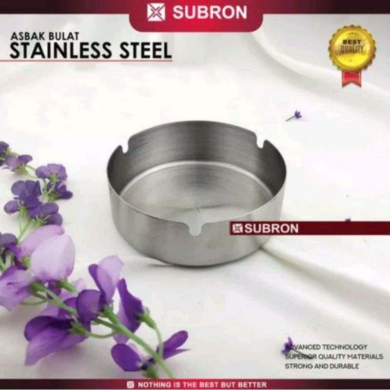 Jual Asbak Bulat Stainless Steel Subron 8 CM Ash Tray Asbak Rokok Asbak ...