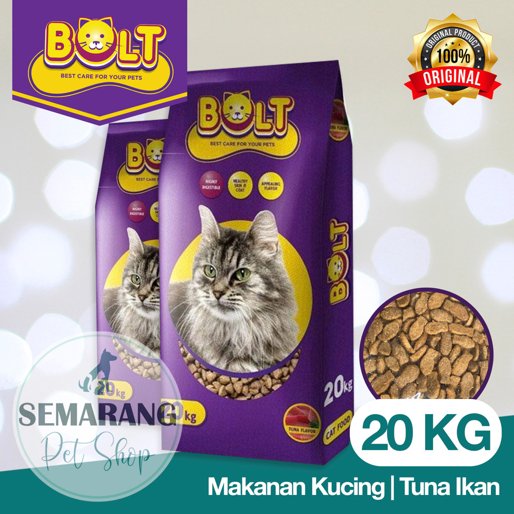 Jual Cat Food BOLT Tuna Ikan 20kg Makanan Kucing Kering Kibble Murah CP ...