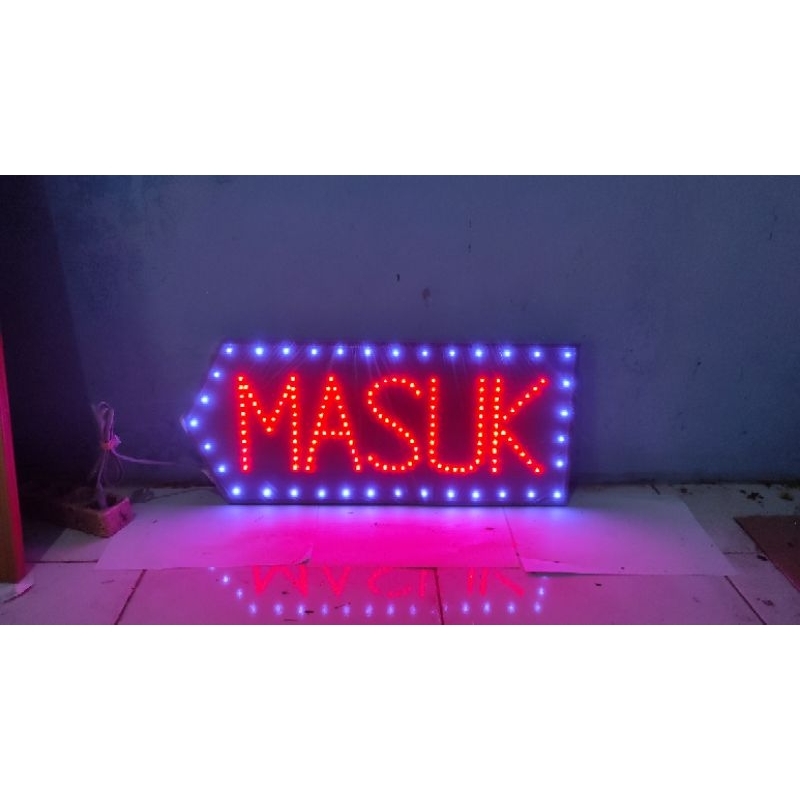 Jual LED tulisan MASUK bentuk arah panah ukuran 60*25 cm | Shopee Indonesia