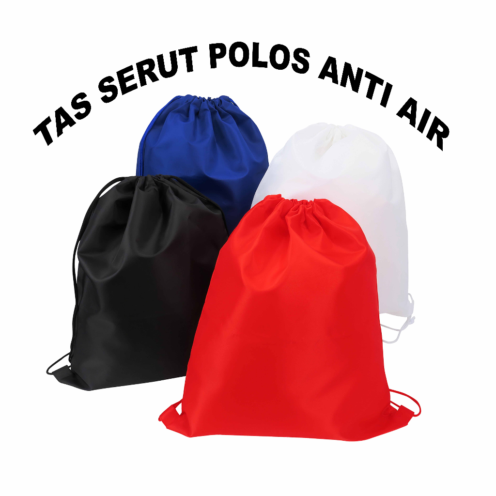 Jual Tas serut polos anti air tas sepatu stringbag pria wanita waterproof TAS GYMSACK STRING BAG ...
