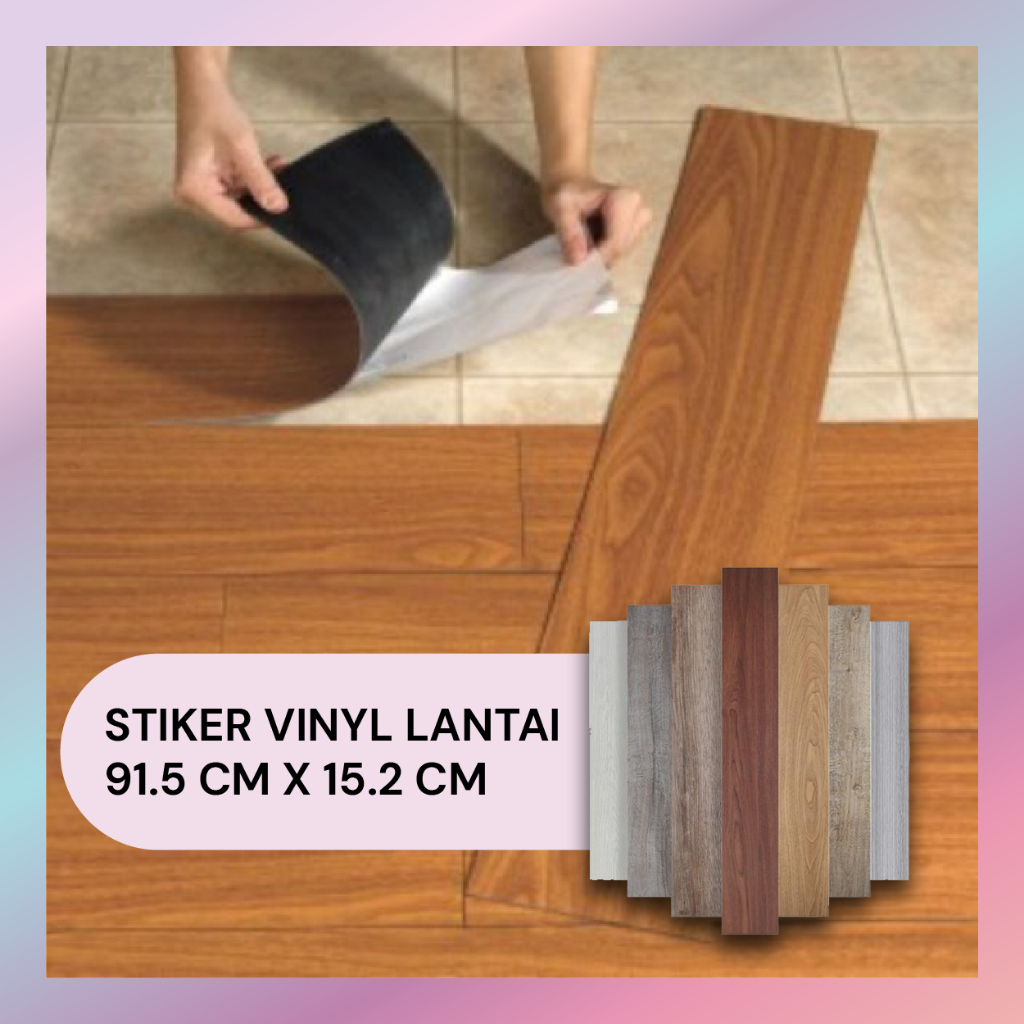 Jual Stiker Lantai Vinyl Kayu Premium Dengan Lem Vinil Sticker Perekat 91,5CM X 15,2CM PVC bukan ...