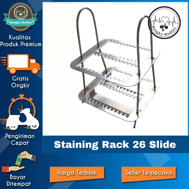 Jual Staining Rack 26 Slide Rak Pewarnaan Kaca Preparat | Shopee Indonesia