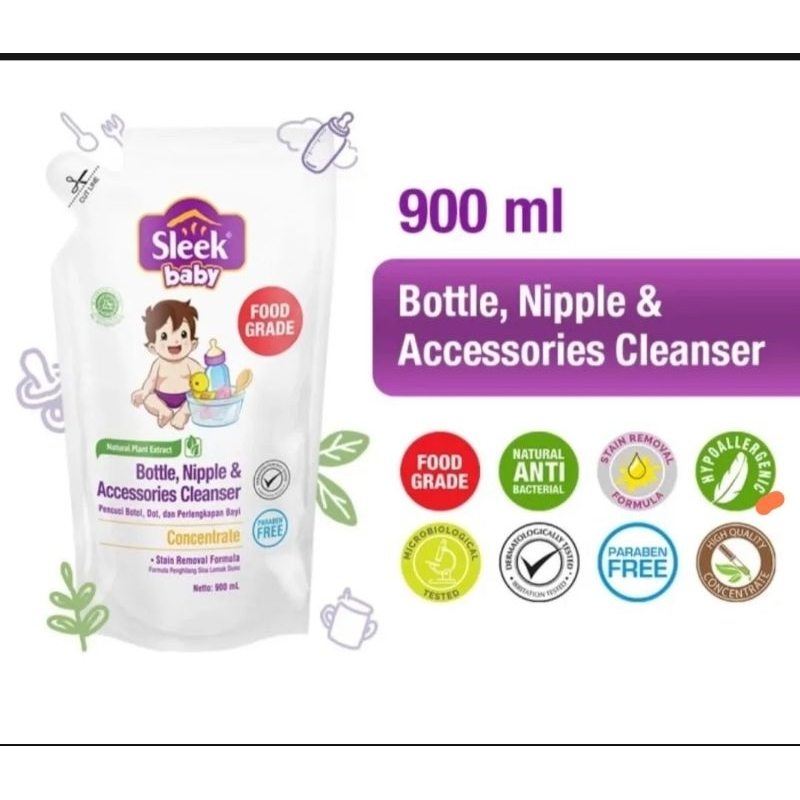 Jual SLEEK Baby Bottle Nipple & Accessories Cleanser 900ml , 500ml + 450ml | Shopee Indonesia