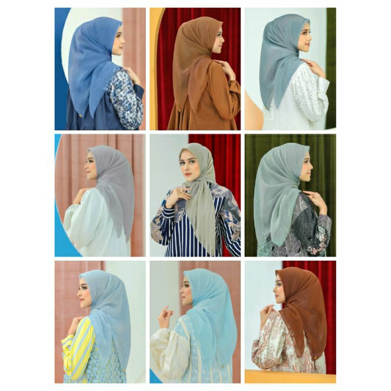Jual HIJAB BUTTONSCARVES KILLY SQUARE IN SKYRIDE MAPLE SYRUP PORPOISE ...