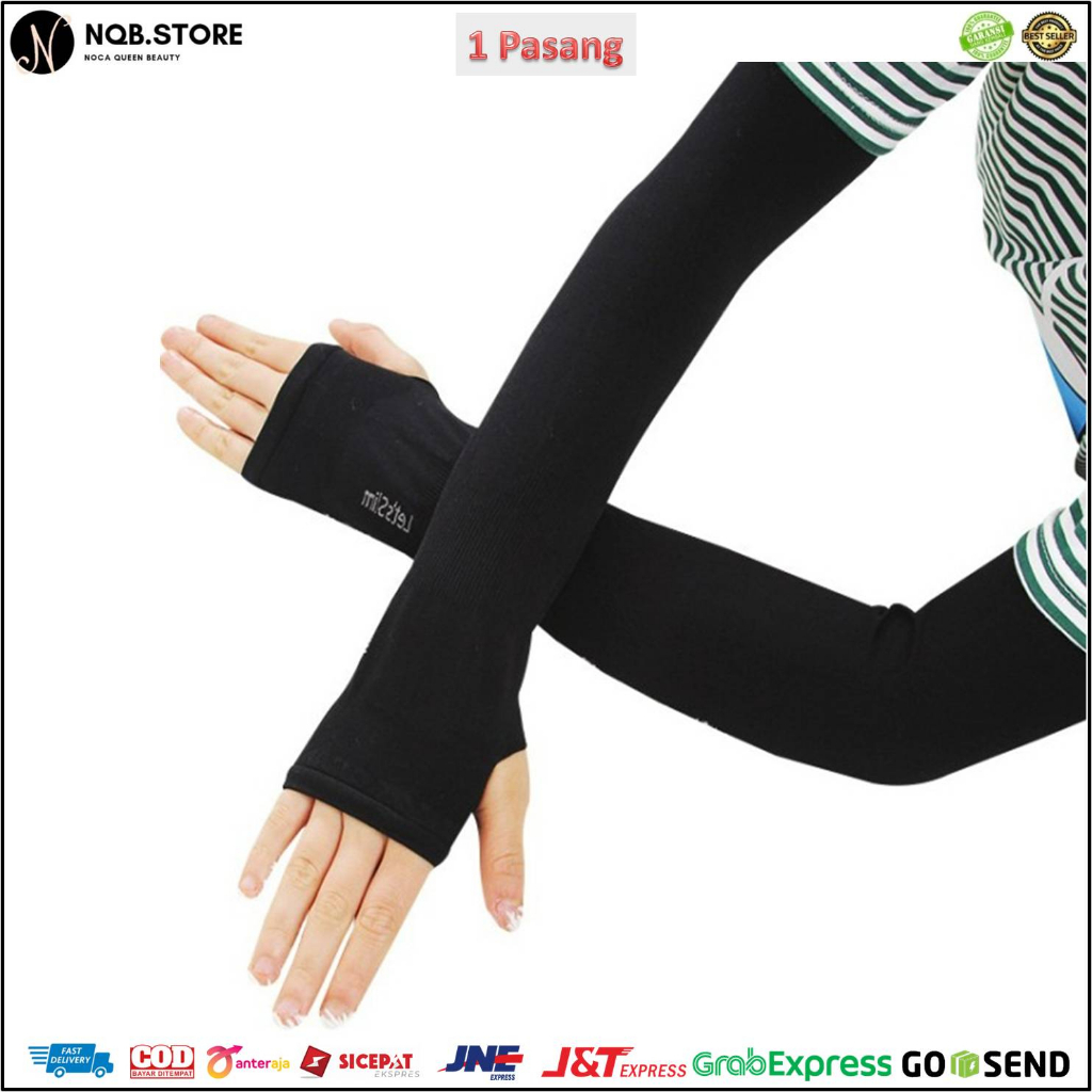 Jual NQB - MANSET TANGAN Jari Jempol Anti UV Lengan Panjang HANDSOCK POLOS WANITA PRIA Muslim ...