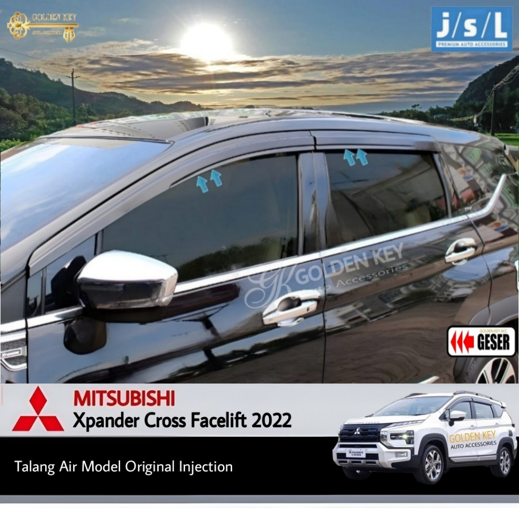 Jual JSL Talang Air New Xpander Cross Facelift 2022 Side Visor Model Original Injection | Shopee ...