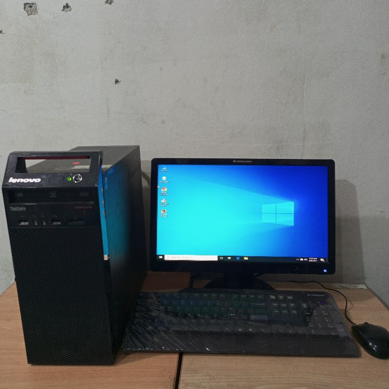 Jual Paket PC Lenovo ThinkCentre+monitor+keyboard dan mouse | Shopee ...