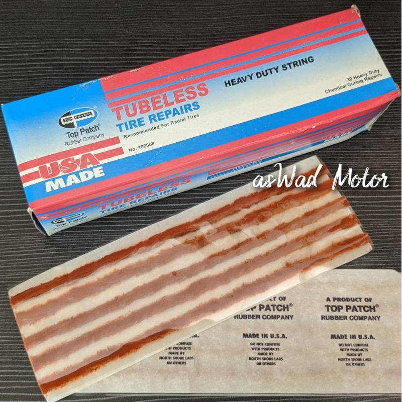 Jual 1 Lembar Cacing Tubless Top Patch USA / Karet Tamban Ban Tubless ...