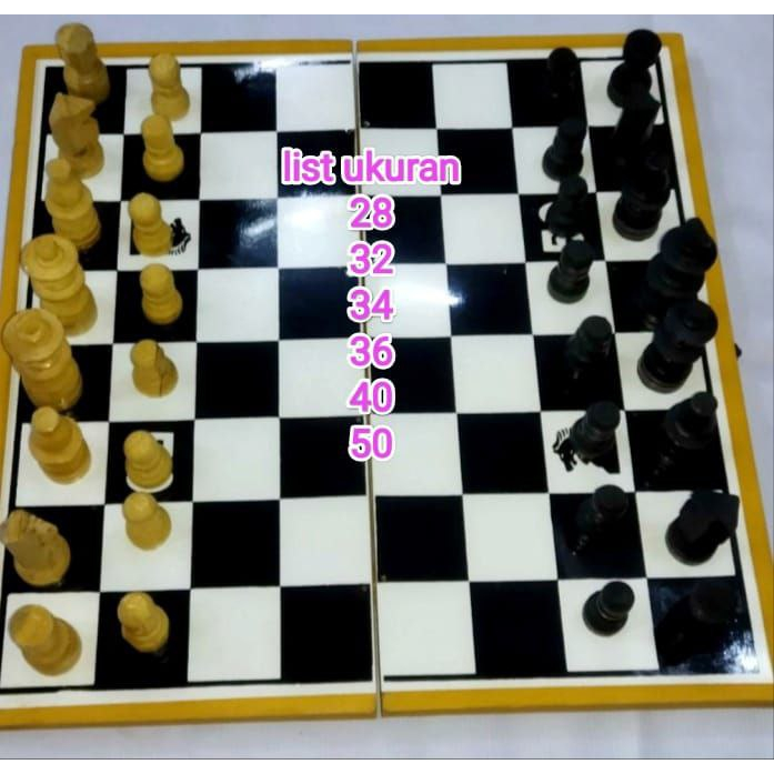 Jual Papan Catur Kayu Lipat / Sekak / Chess Board Game Wood / ukuran ...