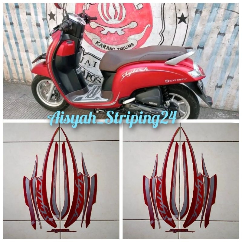 Jual STIKER STICKER STRIPING LIS LES POLET BODY MOTOR HONDA SCOOPY ...