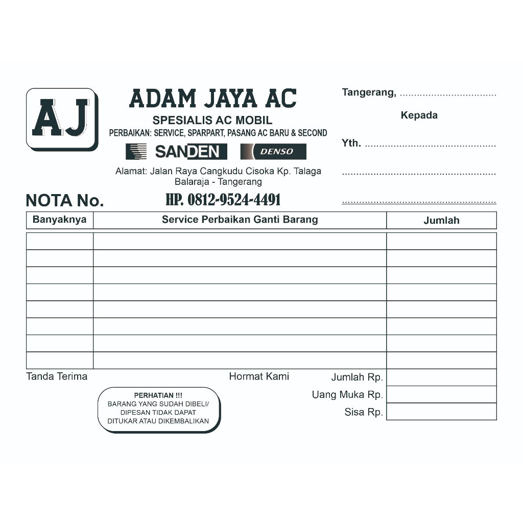 Jual Nota Bon Invoice Faktur Cetak Bahan NCR | Shopee Indonesia