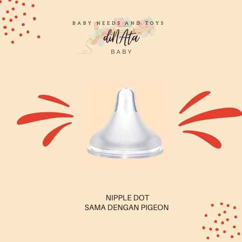 Jual [ DINATA Baby ] Nipple Dot Pigeon Peristaltic Plus Wide Neck 5 CM ...