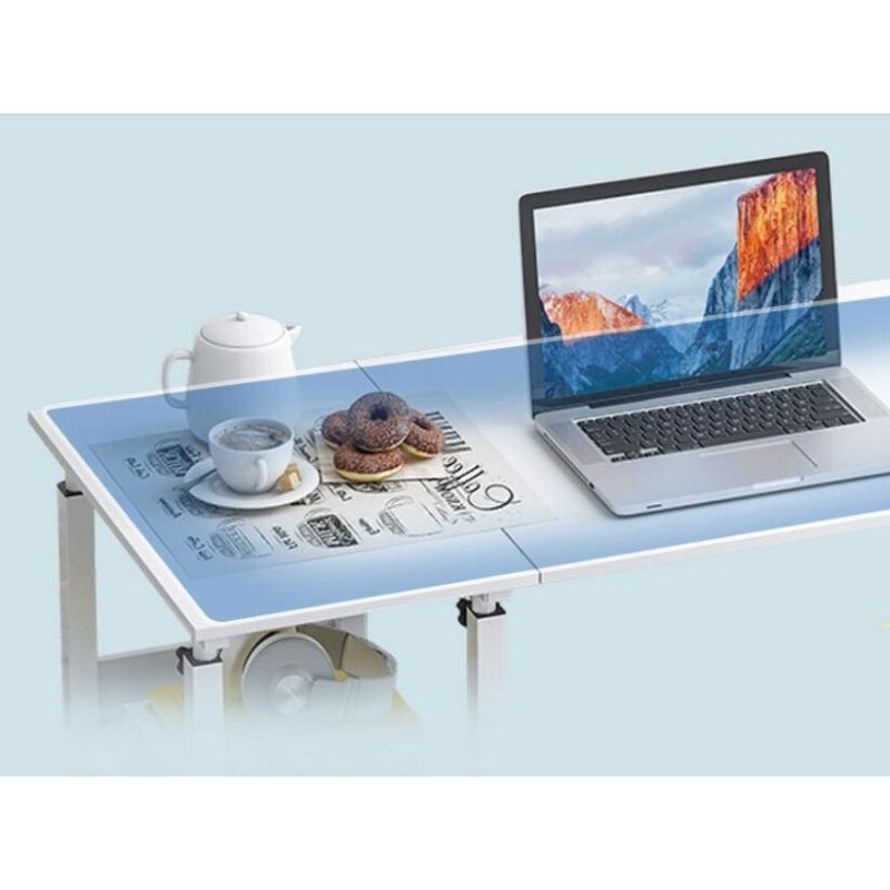 Jual Meja Rak Laptop Adjustable Portable Desk with 2 Rack - Cream ...