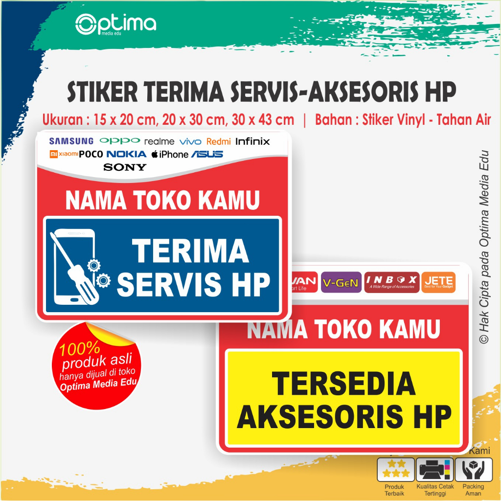 Jual Stiker Terima Servis HP / Tersedia Aksesoris HP - Untuk Konter ...