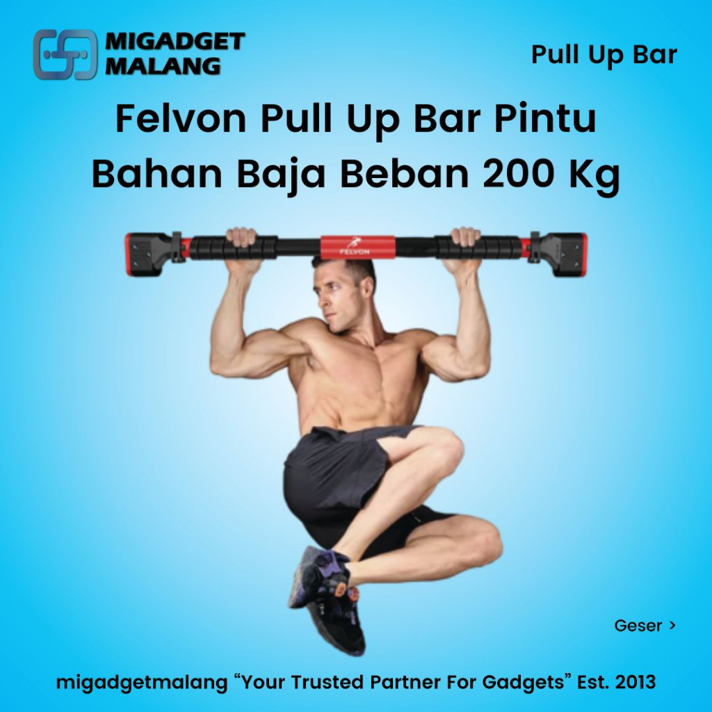 Jual Felvon Pull Up Bar Pintu Dinding Baja Beban 200 Kg Gym Fitness ...
