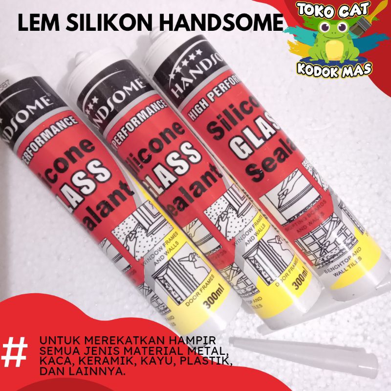 Jual HANDSOME LEM Silicone Sealent Kaca acetic Silen White ,Black,Clear ...