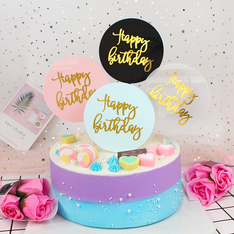 Jual Topper Kue Cupcake Tulisan Happy Birthday Acrylic Akrilik Cake ...