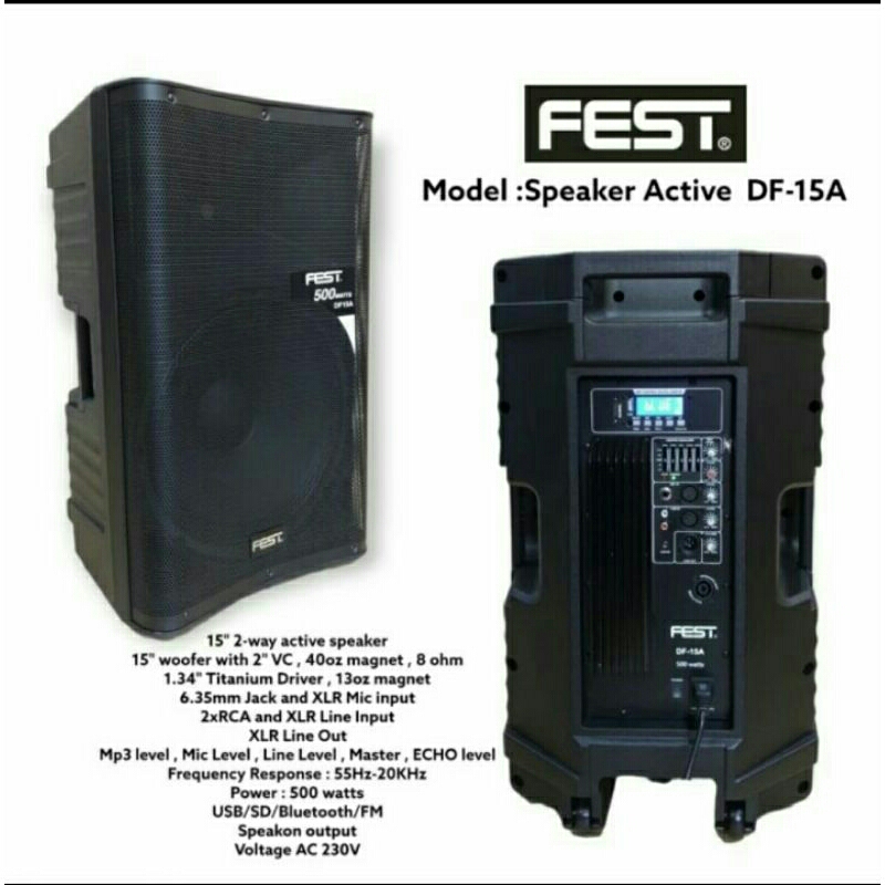 Jual Speaker Aktif FEST DF 15A/ DF15A ( 15 inch ) Original | Shopee Indonesia