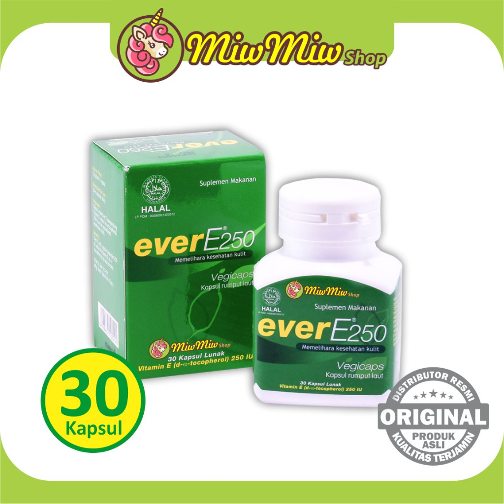 Jual Ever E 250 Kapsul Vitamin E Natural 250 IU | Shopee Indonesia