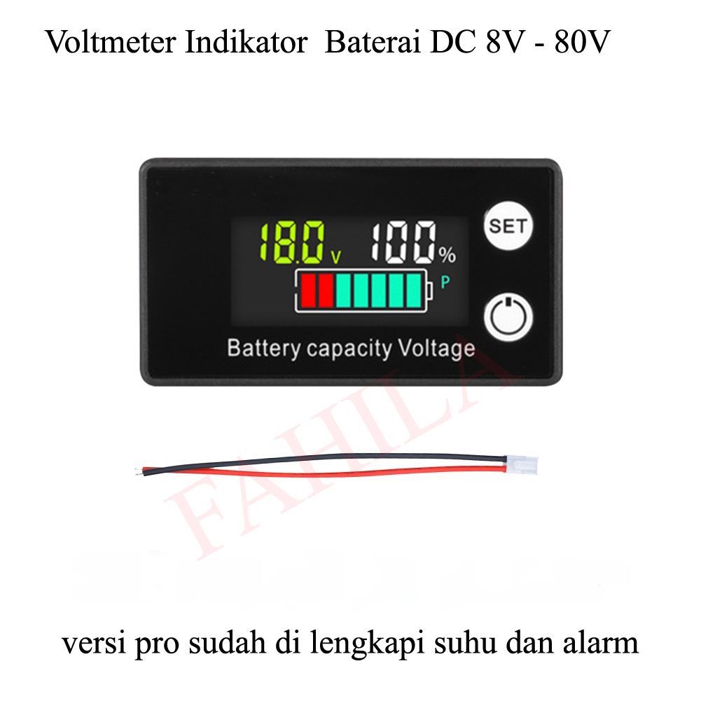 Jual Voltmeter Indikator Kapasitas Baterai DC 8V - 80V | Shopee Indonesia