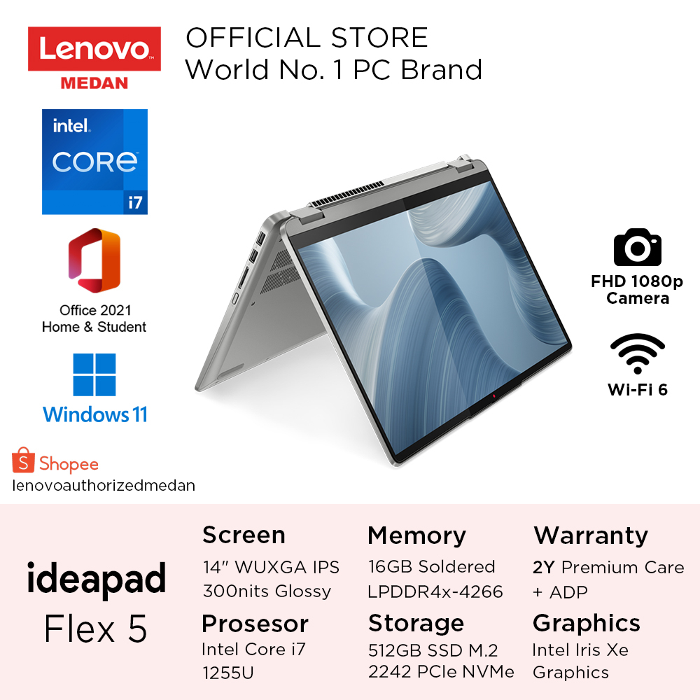 Jual Lenovo IdeaPad Flex 5i 14IAU7 26ID, CBID, 2FID, Ci7-1255U/16GB ...