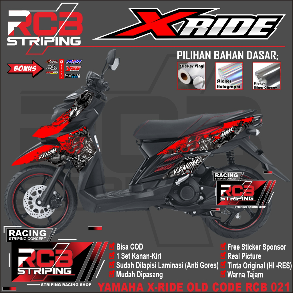 Jual STRIPING XRIDE OLD / X RIDE 115 LAMA VARIASI STICKER / STIKER X ...
