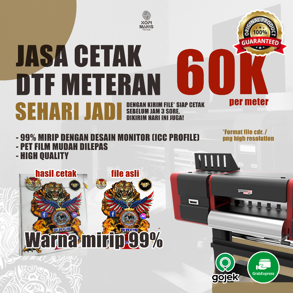 Jual Cetak print DTF siap press high quality | Shopee Indonesia