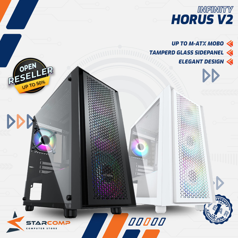 Jual INFINITY HORUS V2 Gaming Case Black / White Casing PC | Shopee ...