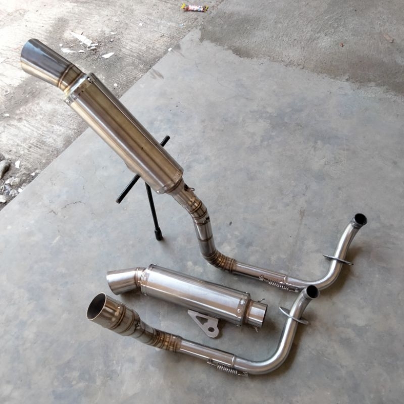Jual knalpot racing beat polos cantol bawah custom drag INLET 50 DAN 38 ...