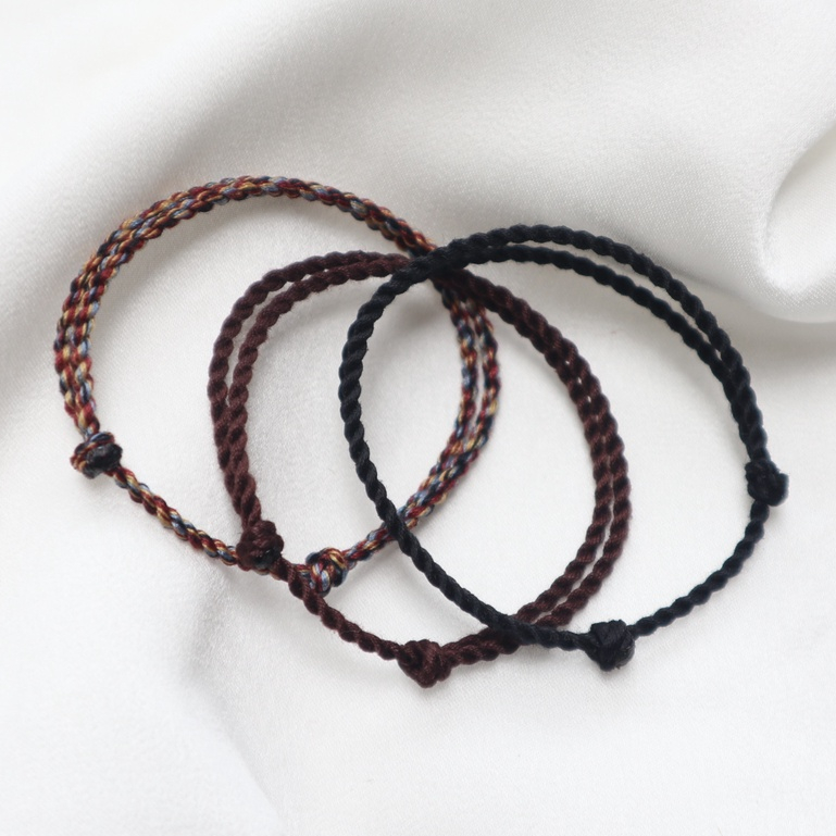 Jual Gelang Polos Simple Model Slide Tali Katun Tebal 1,5mm Gelang Pria ...