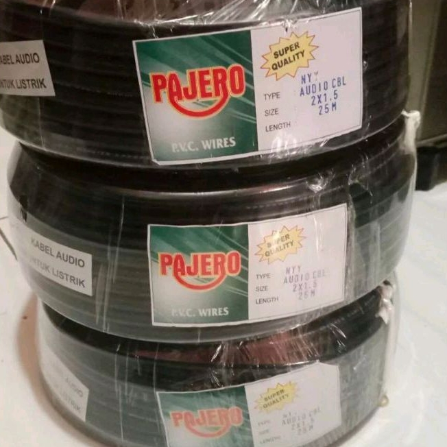 Jual kabel listrik serabut pajero 2x1,5 panjang 25m isi 2 serabut ...
