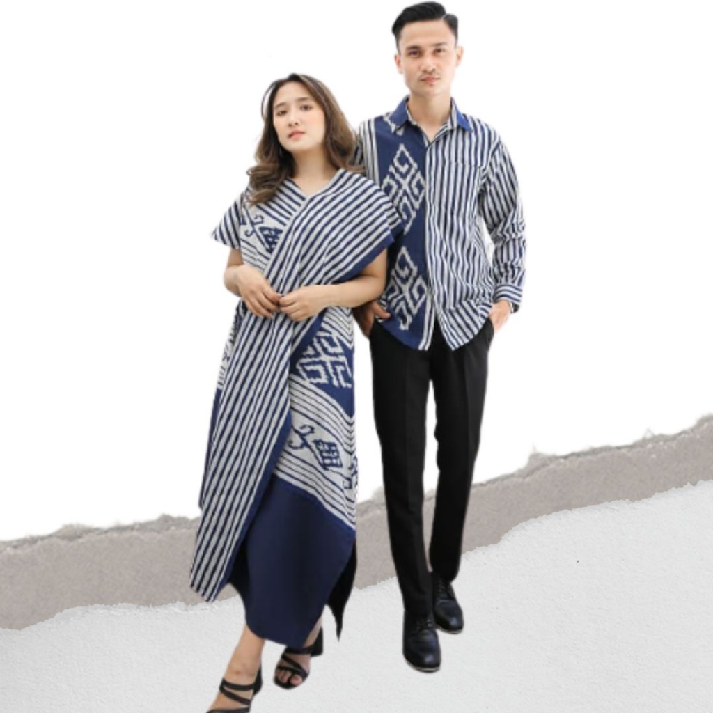 Jual C001 Set Couple Tenun - Baju Tenun - Kemeja Tenun - Dress Tenun - Sarimbit Tenun - Baju ...
