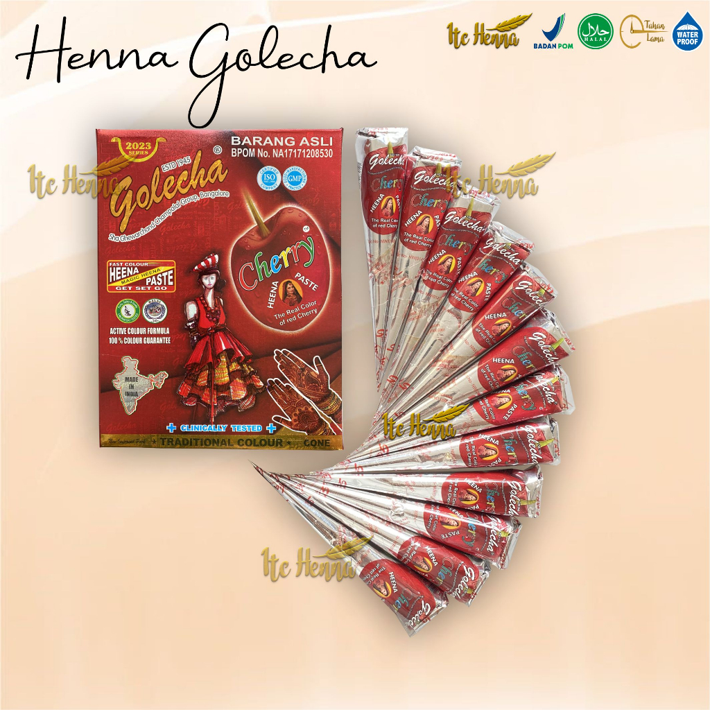 Jual Golecha Cherry Henna Cone (1 Box isi 12pcs) | Shopee Indonesia
