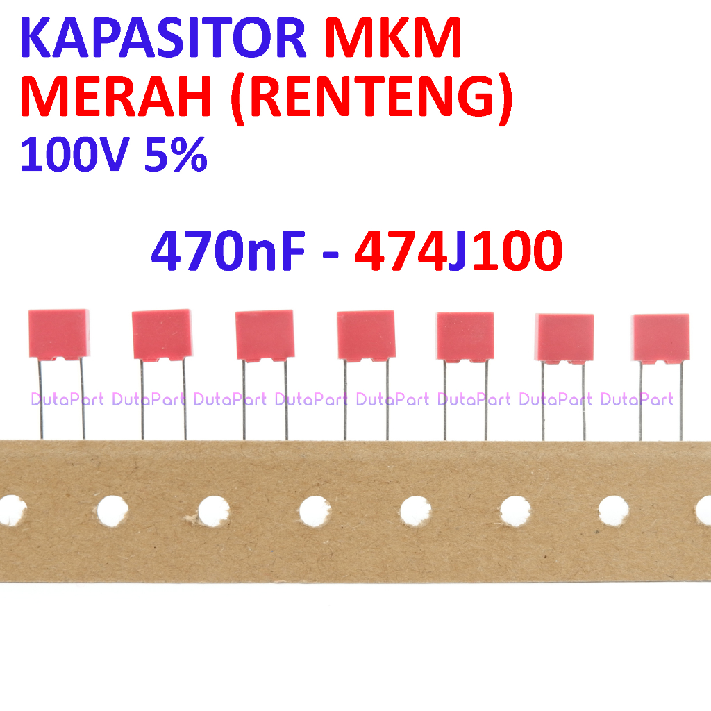 Jual Kapasitor MKM MERAH RENTENG Kualitas BAGUS Capacitor Pitch 5mm ...
