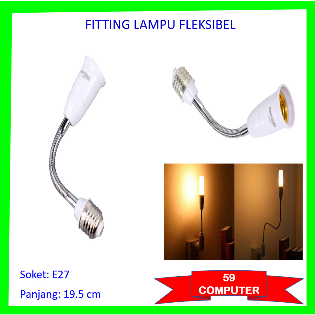 Jual Bohlamp lampu LED Fitting kombinasi pitingan flexible fiting soket ...