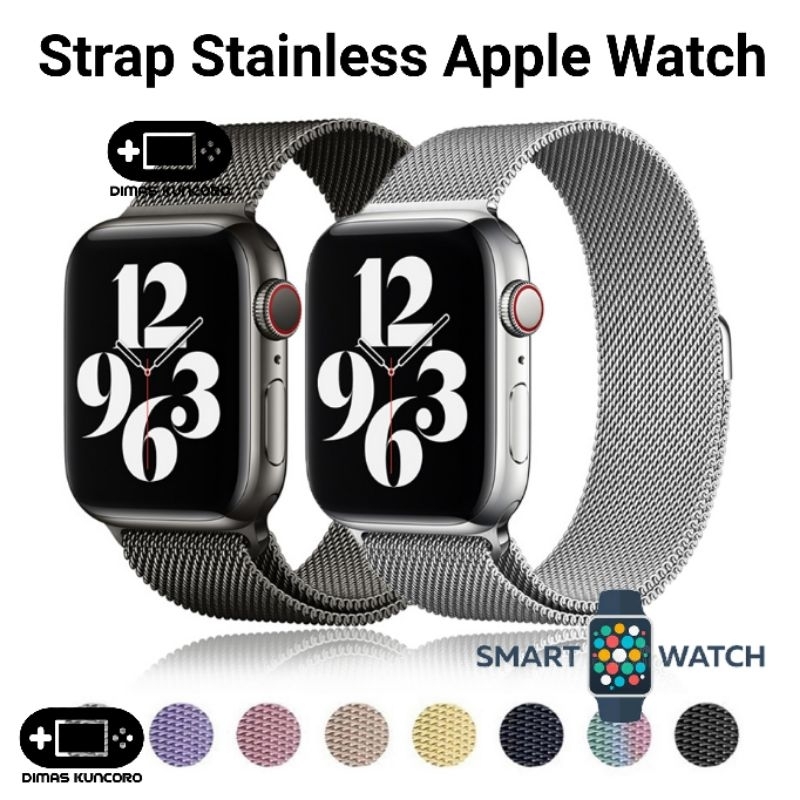 Jual Strap Stainless Apple Watch tali jam steel 1 2 3 4 5 6 7 8 9 ultra ...