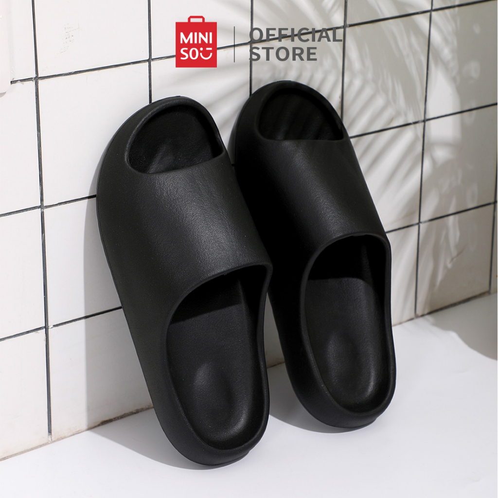 Jual MINISO Sandal Wanita dan Pria EVA Flat Sandals Sandal Tebal Empuk ...