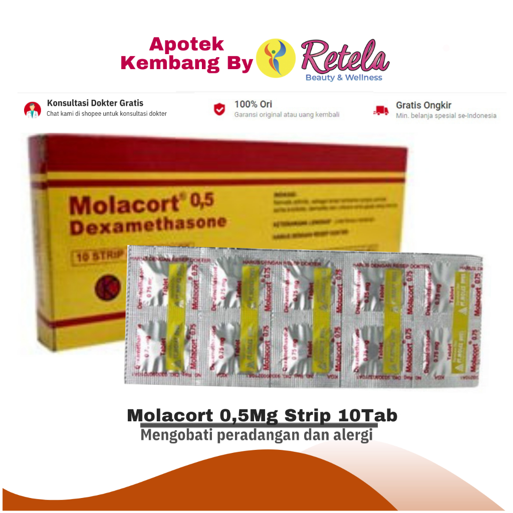 Jual MOLACORT 0.5MG 1 STRIP 10 TABLET | Shopee Indonesia