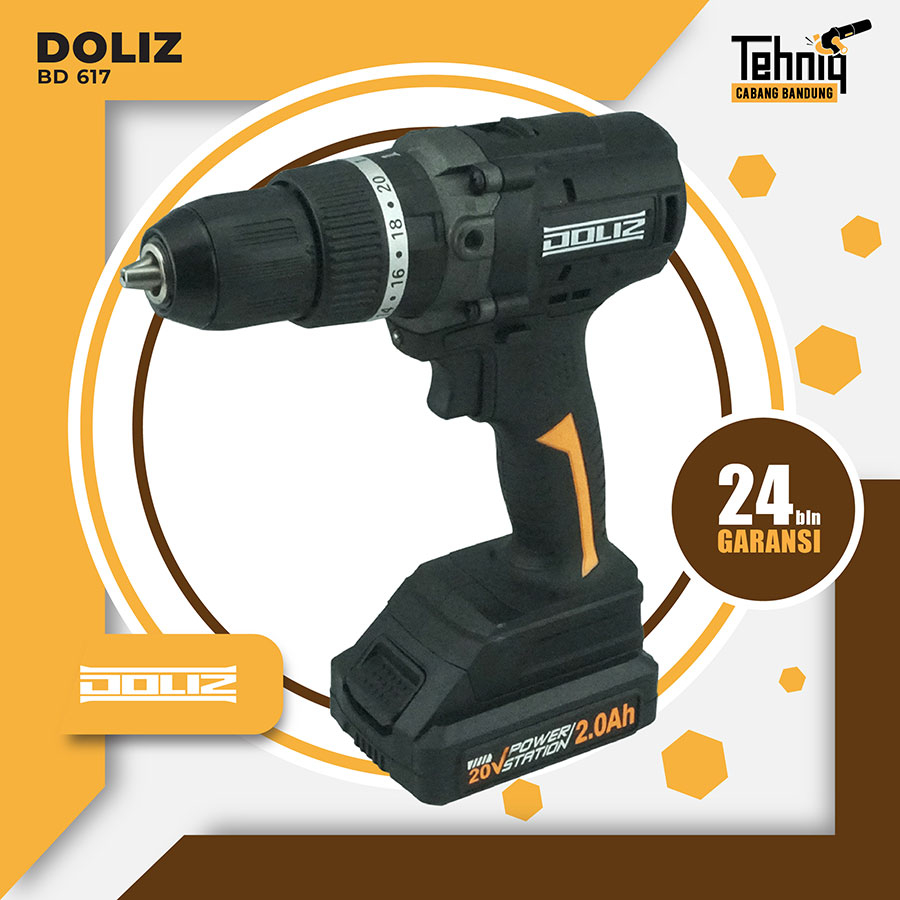 Jual Mesin Bor / Bor Tangan DOLIZ BD 617 Cordless Brushless Impact ...