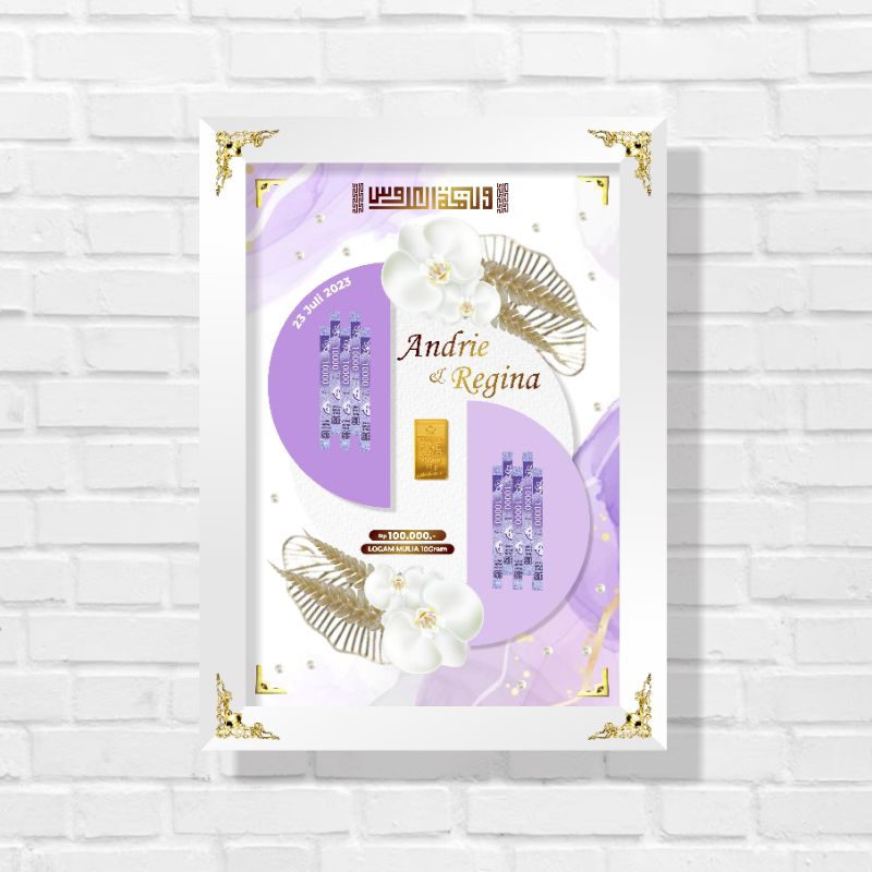 Jual Mahar Nikah Anggrek / Bingkai mahar minimalis / simbolis mahar ...